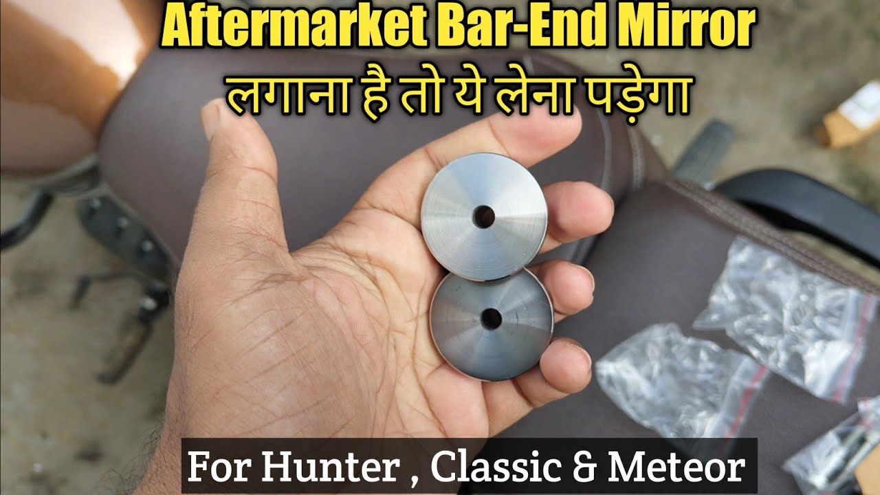 Handle Bar End Mirror Mount For Hunter 350 , Classic Reborn & Meteor ...