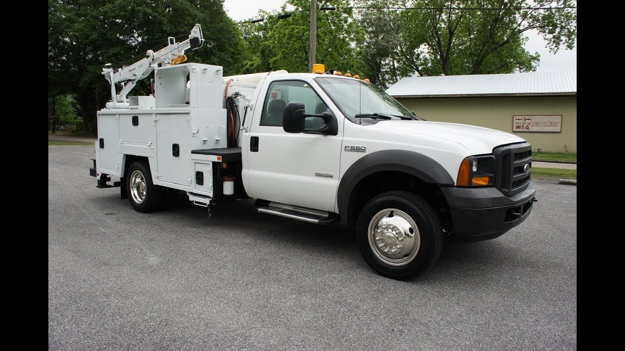 2005 FORD F-550 MECHANICS SERVICE UTILITY CRANE TRUCK FOR SALE DIESEL ...