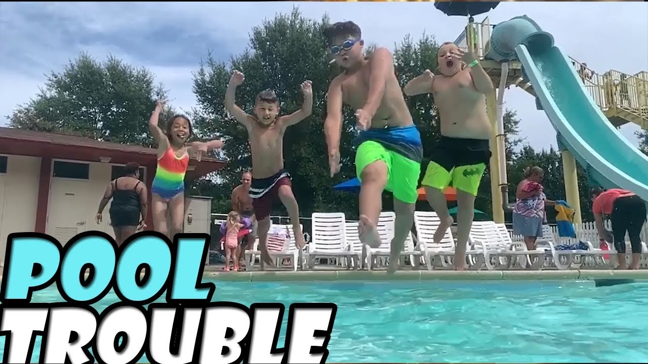 MORE TROUBLE AT THE POOL 🤣🤣🤣 - YouTube