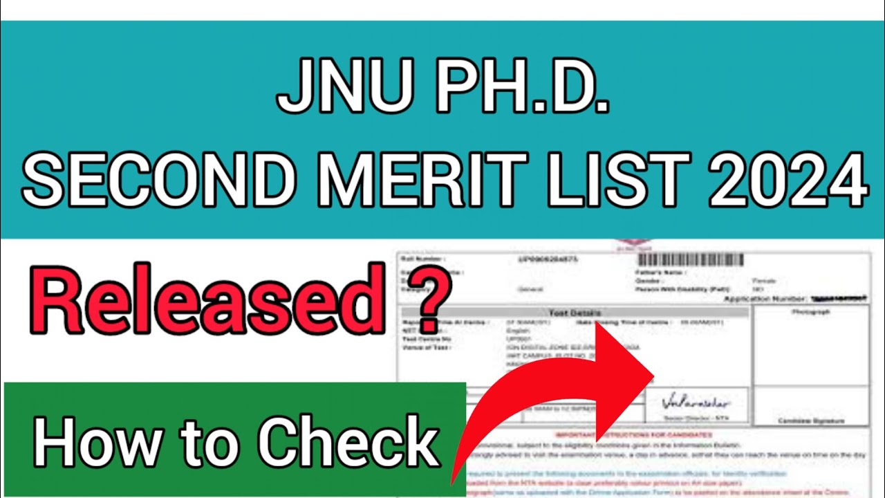JNU PhD 2nd Merit List 2024 | How To Check JNU PhD Merit List 2024 ...