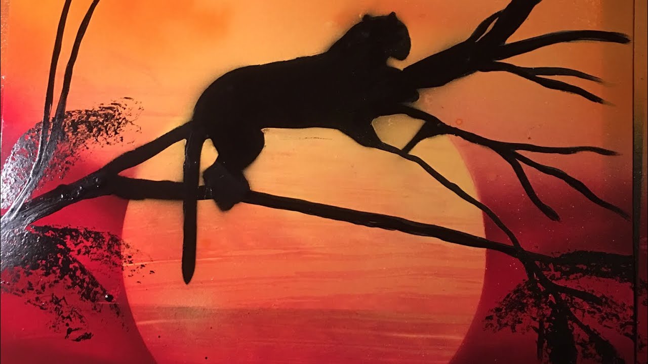 How to create SPRAY PAINT ART - Panther - SPRAYARTGUY - YouTube