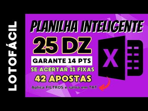 Planilha Inteligente LOTOFACIL - Aposte as 25 Dezenas com garantia de 14 Pontos