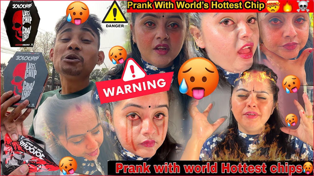 JOLO CHIP PRANK 🥵 WORLD HOTTEST CHIPS 🔥🔥EXTREME PRANK ON WIFE ::म मरे ...