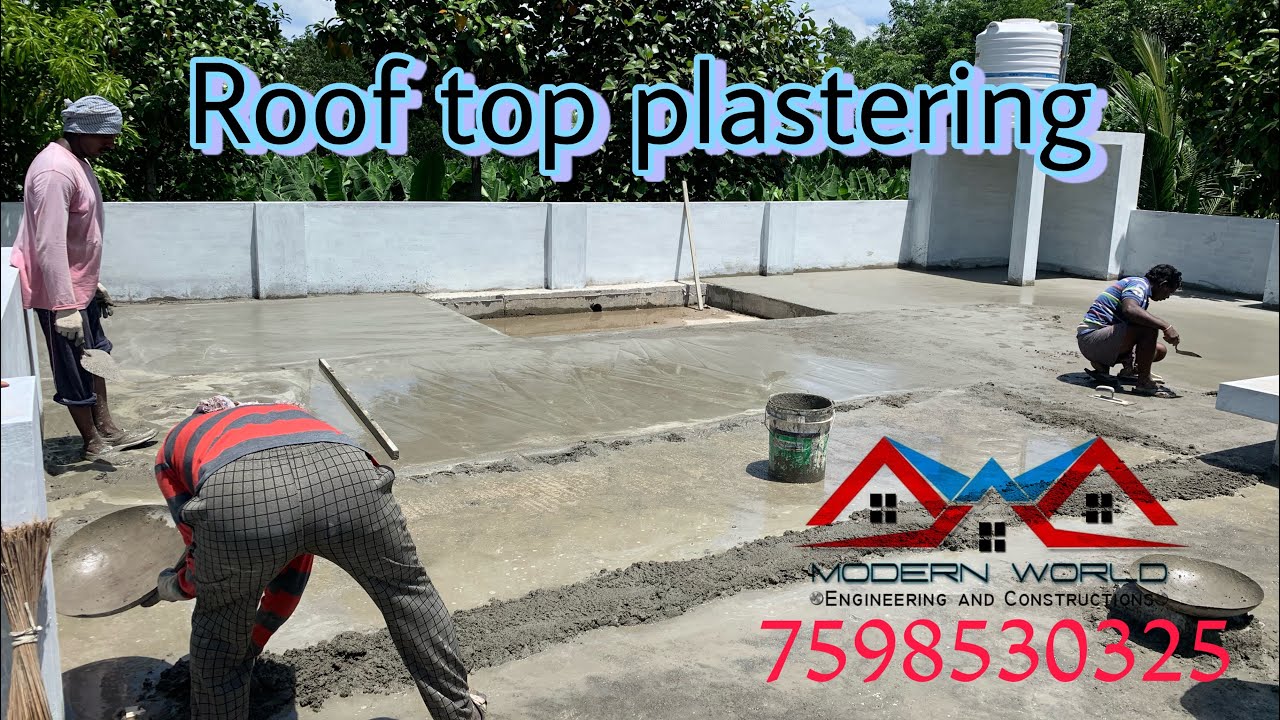 Roof top plastering/ roof concrete plastering - YouTube