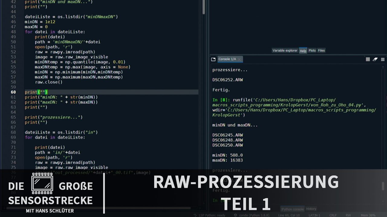Die große Sensorstrecke - 11 - RAW-Prozessierung - Teil 1 📷 Krolop&Gerst - YouTube