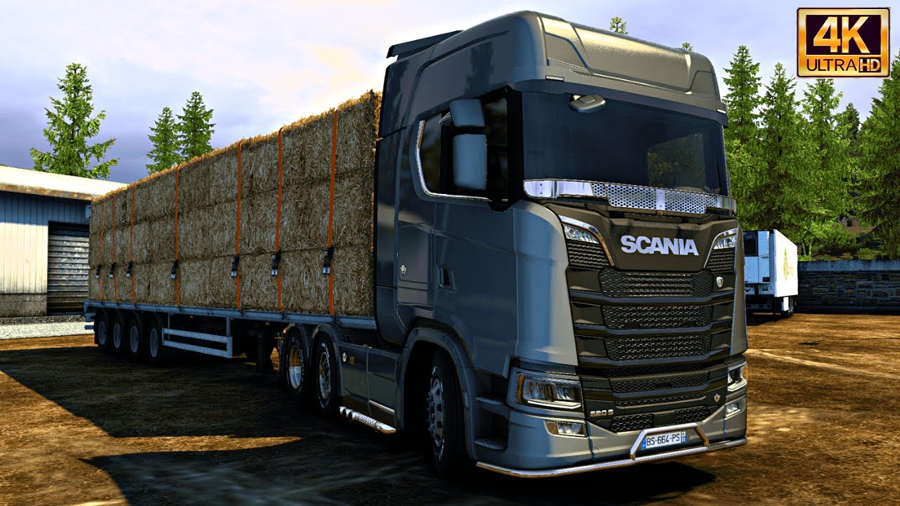 SCANIA Loads of Straw | ETS2 Driving Truck | REALISTIC VIEW | Euro ...