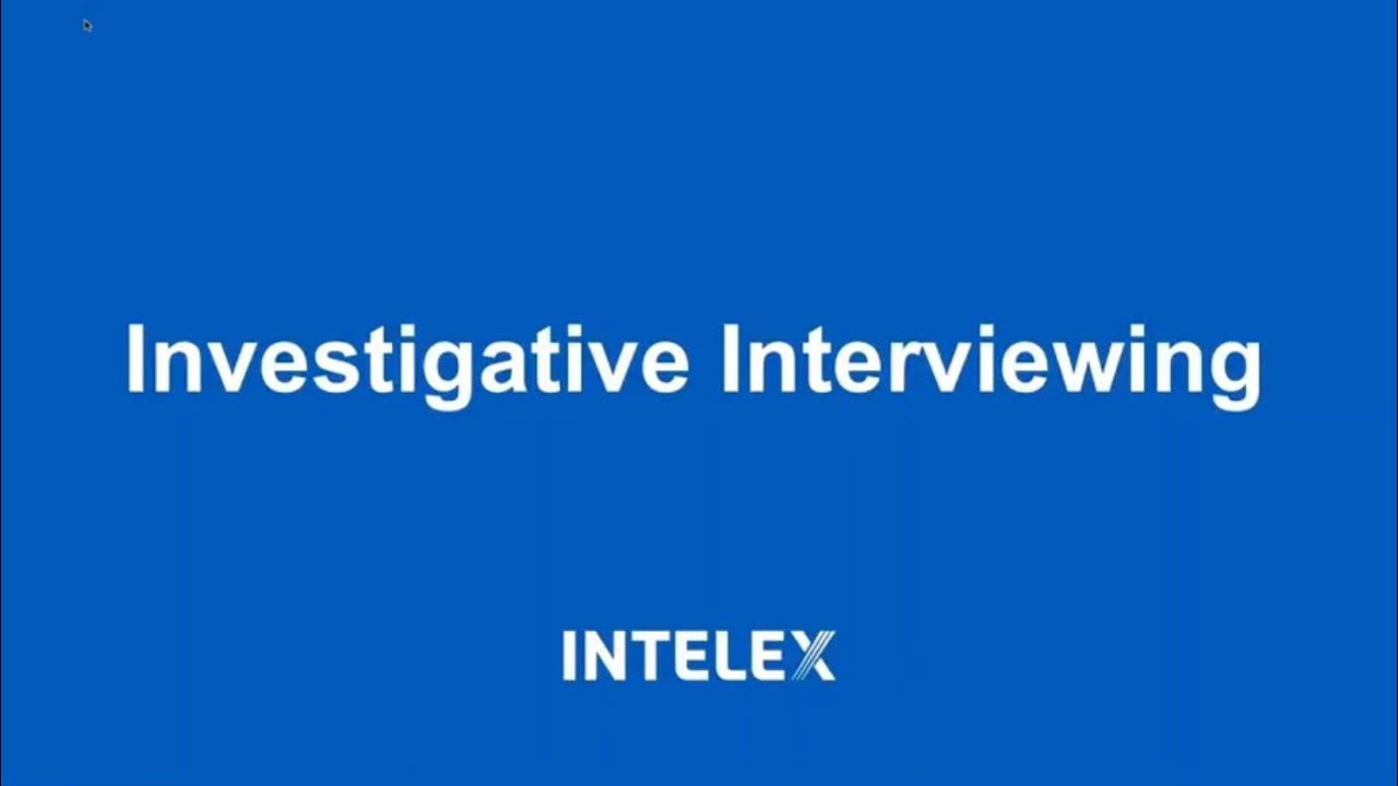 Investigative Interviewing Tips - YouTube