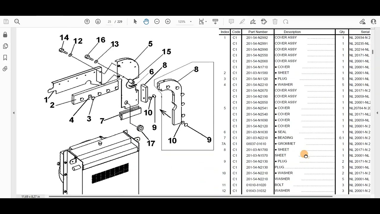 Komatsu PC71-7 Hydraulic Excavator Parts Book - YouTube