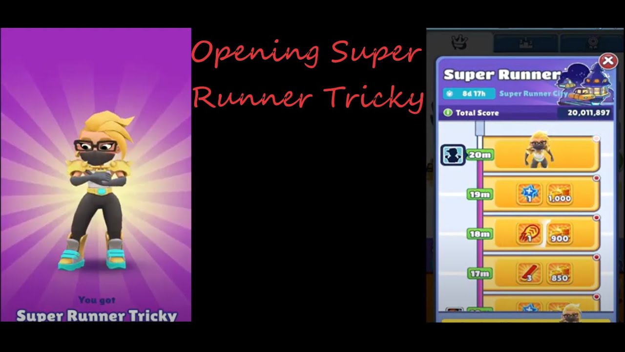 Challenge subway surfers to get the Super Runner Tricky - YouTube