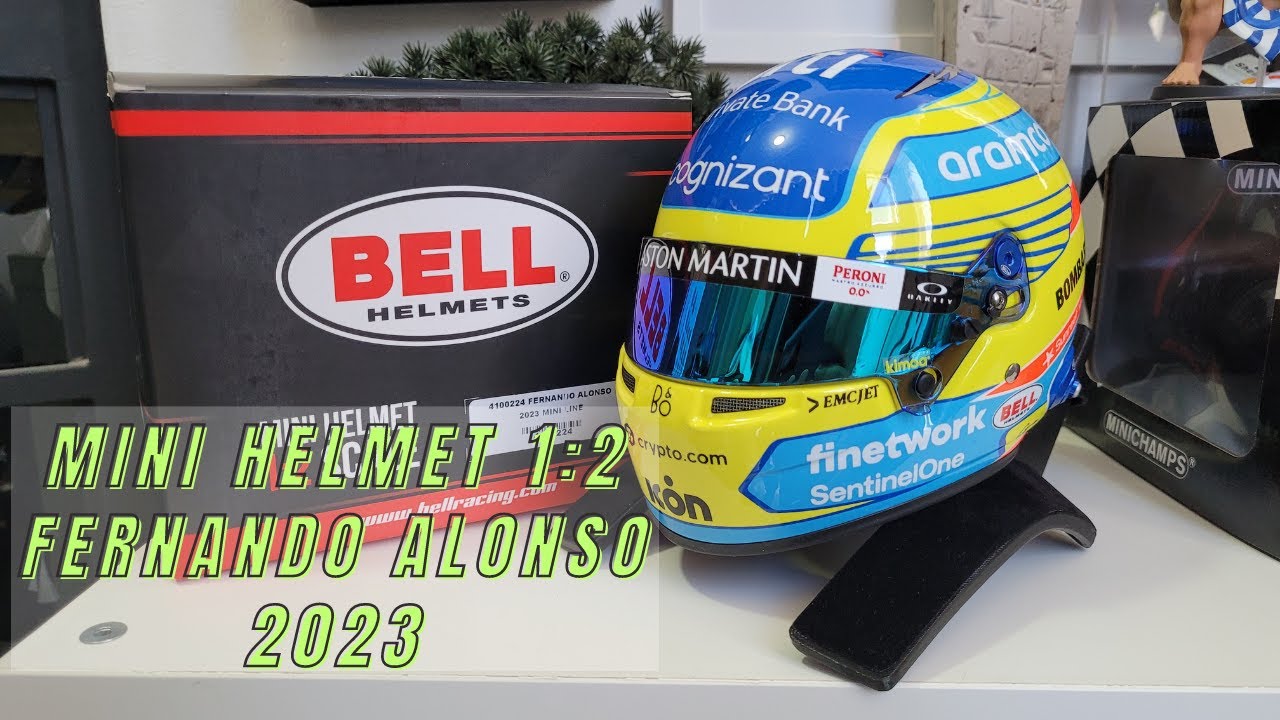 Mini Helmet 1:2 Fernando Alonso Season 2023 Aston Martin - YouTube