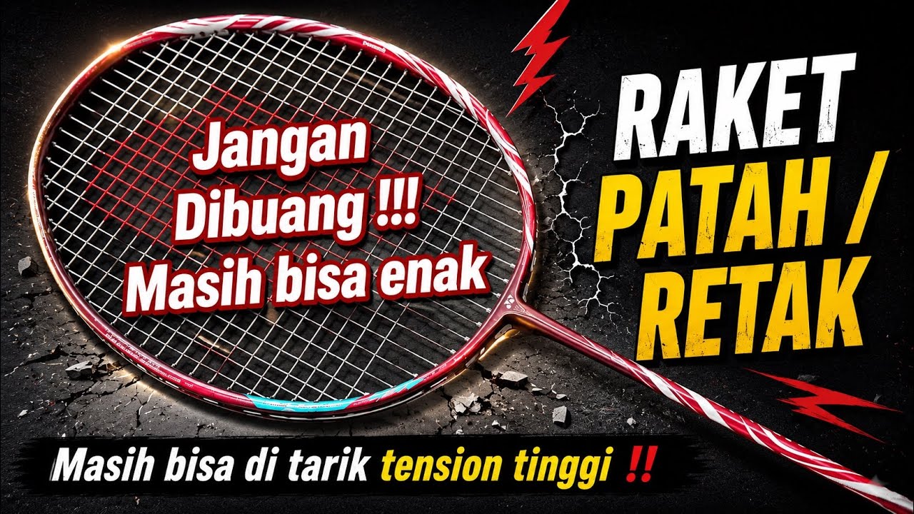 Apakah raket retak / patah masih enak di pakai - YouTube