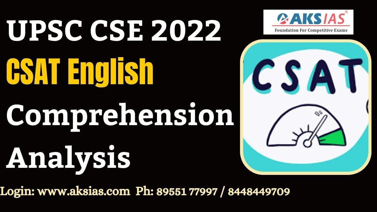 Prelims 2022 CSAT Paper-2 English Comprehension |Mr Mithun Krishnan ...