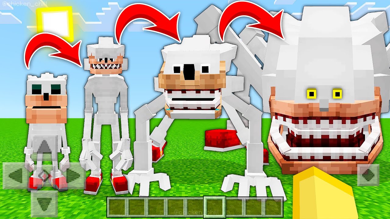 NEW SILVER Shin Sonic Phase 1-4 Evolution Mod ADDON in Minecraft PE ...