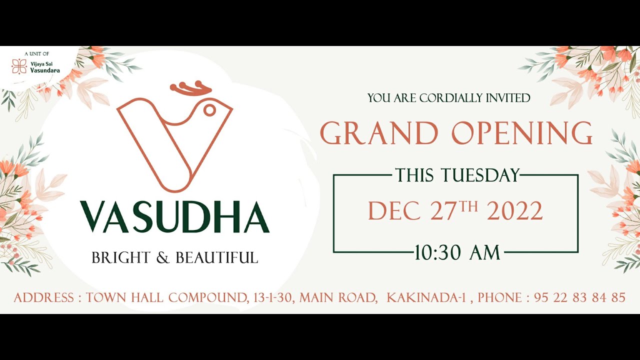 VASUDHA GRAND OPENING - YouTube