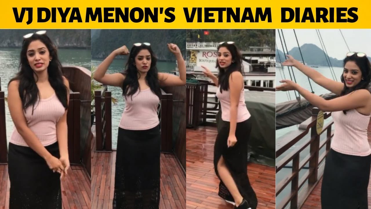 Sun Tv VJ Diya Menon cute Vietnam memories with her husband - YouTube