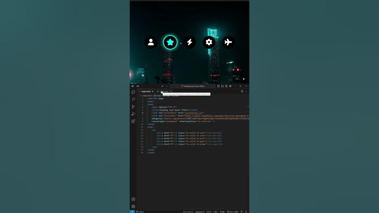 Pure Css Glowing Icon Hover Effect Html5 Css Short Youtube