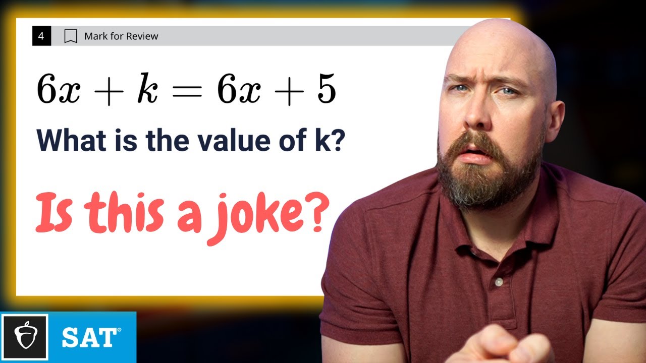 Can you solve for k? (ACTUAL SAT Math Question) - YouTube