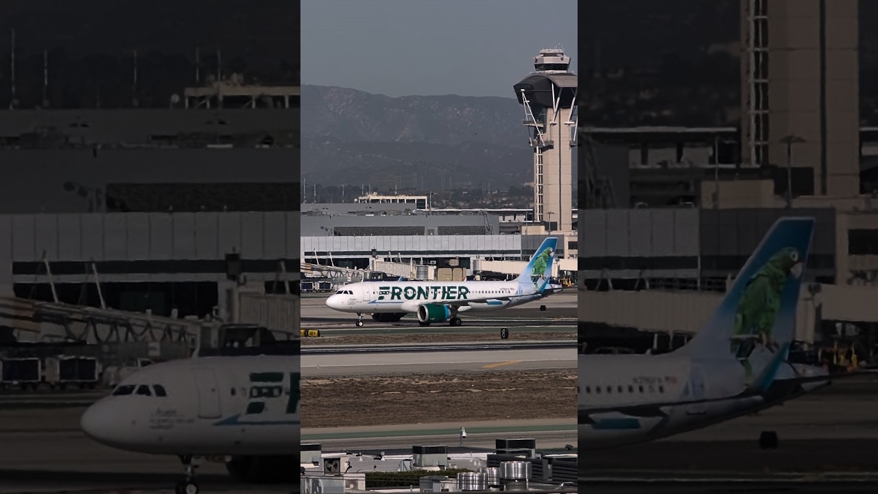 Frontier airlines Airbus A320 with parrot 🦜 livery on tail taxiing # ...