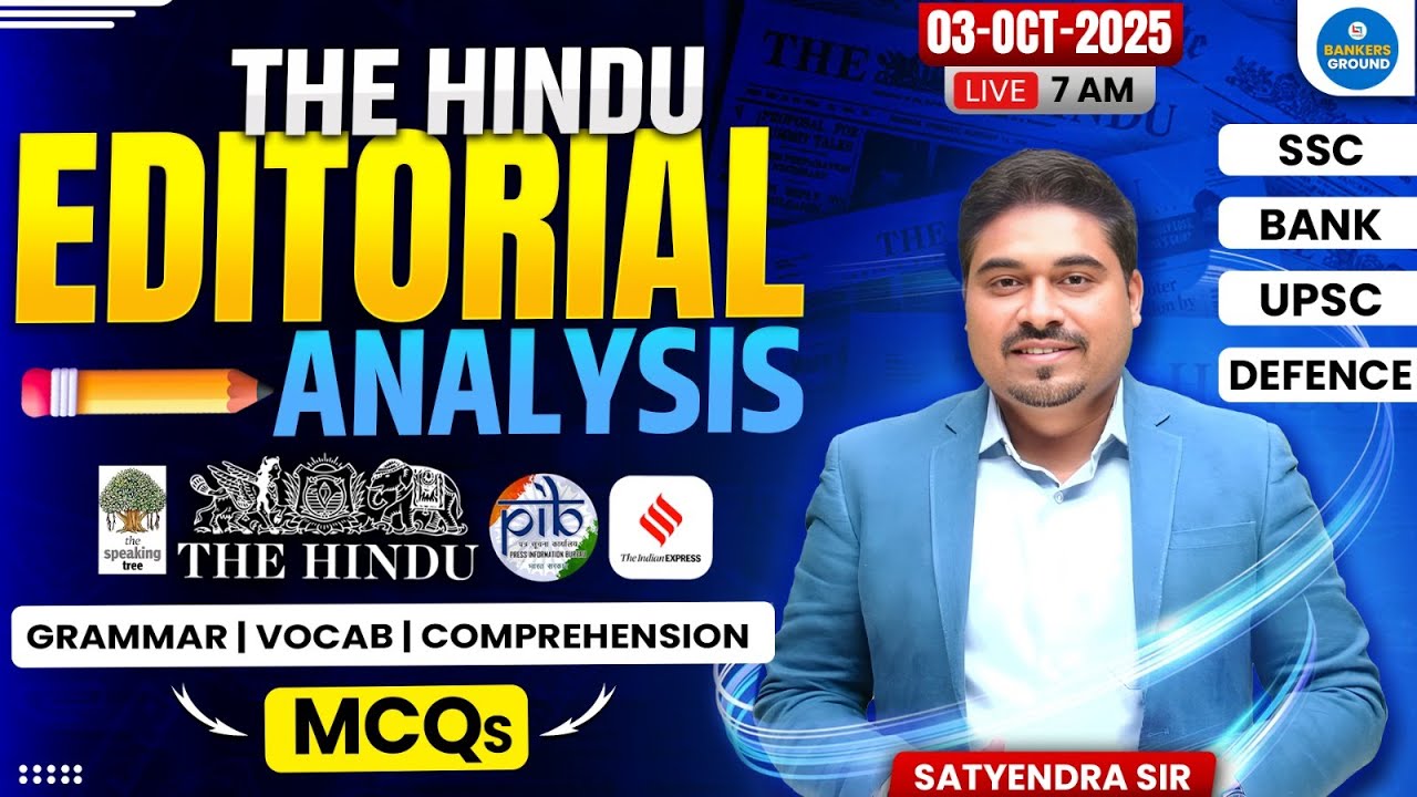 The Hindu Editorial Analysis | 03 October 2025 | Editorial | English by ...
