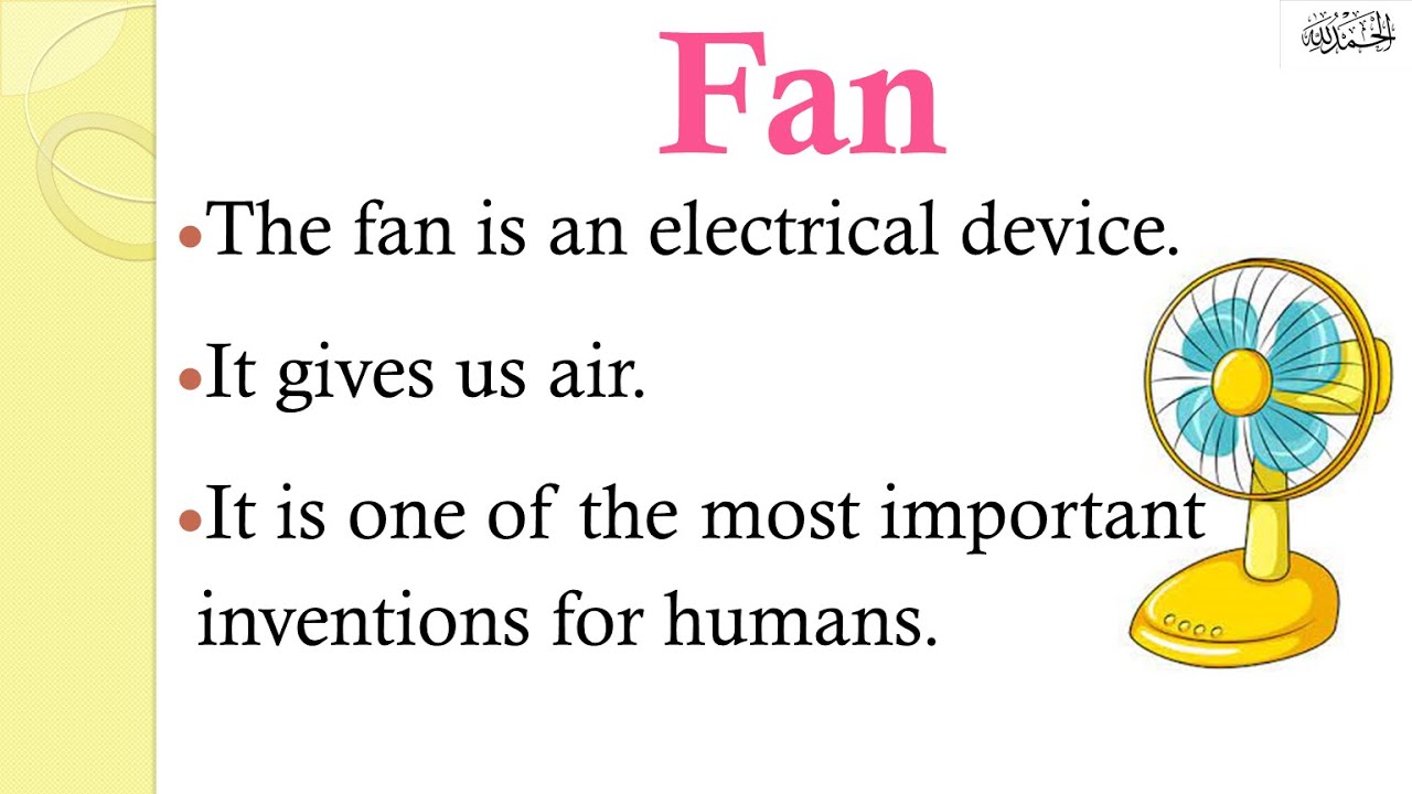 Essay on Fan | 20 Lines on Fan #essay #easytolearnandwrite #fan # ...