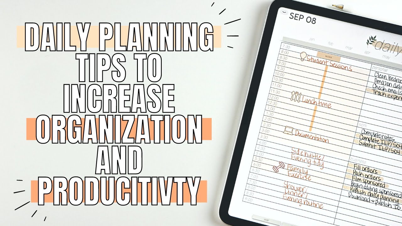 5 planning tips to use on a daily basis to increase organization, time ...