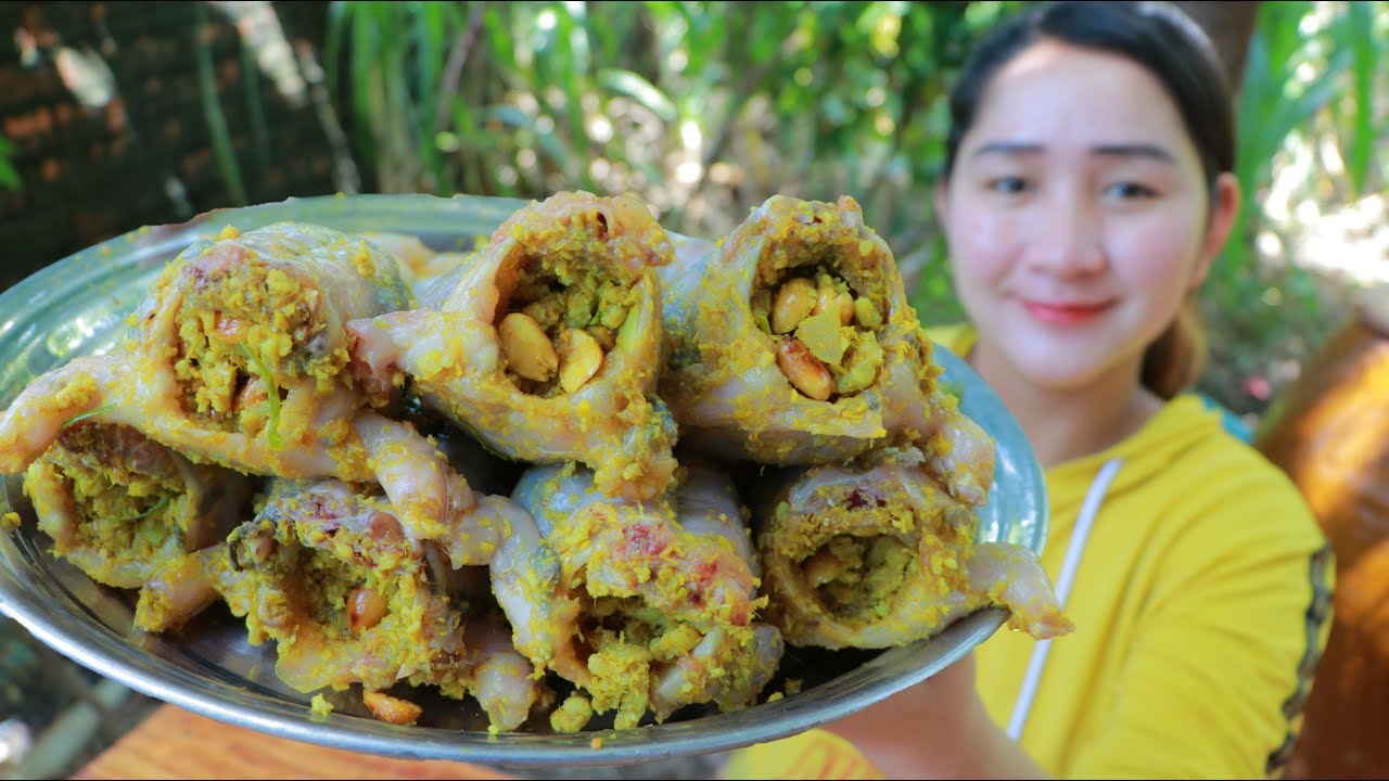 Tasty Grilling Stuffed Frog - Yummy Stuffed Frog Cooking - Cooking With ...