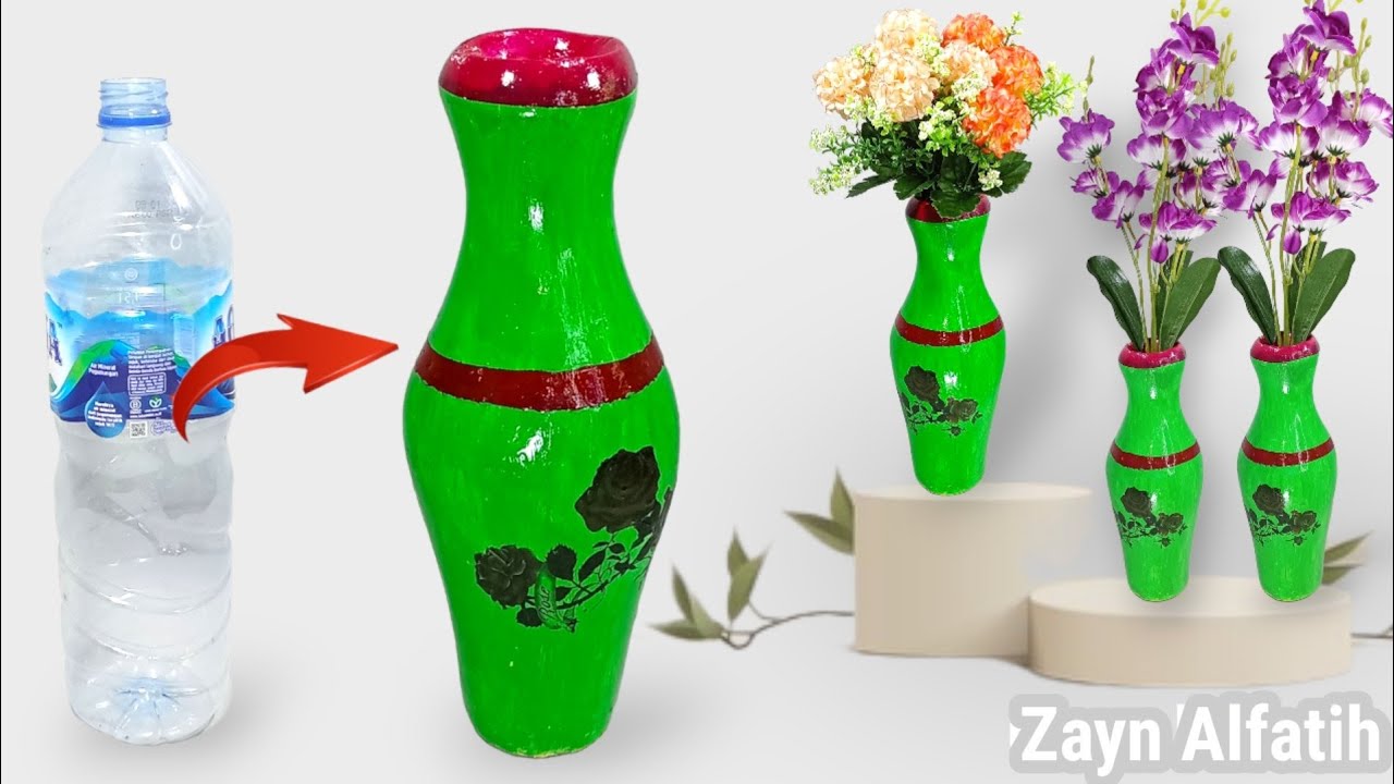 DIY Membuat Vas Bunga Cantik dari Botol Bekas dan Teknik Gypsum Casting ...