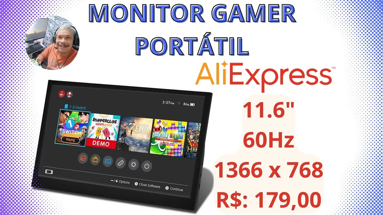 Monitor Portátil 11.6" Gamer do Aliexpress | Insano, barato e útil | É ...