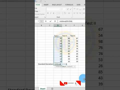 Standard Deviation (SD) | Excel | Statistics Bio7