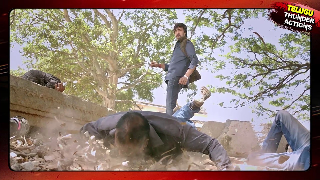 Kiccha Sudeep Stylish Super Duper Temple Fight Scene || Telugu Thunder ...