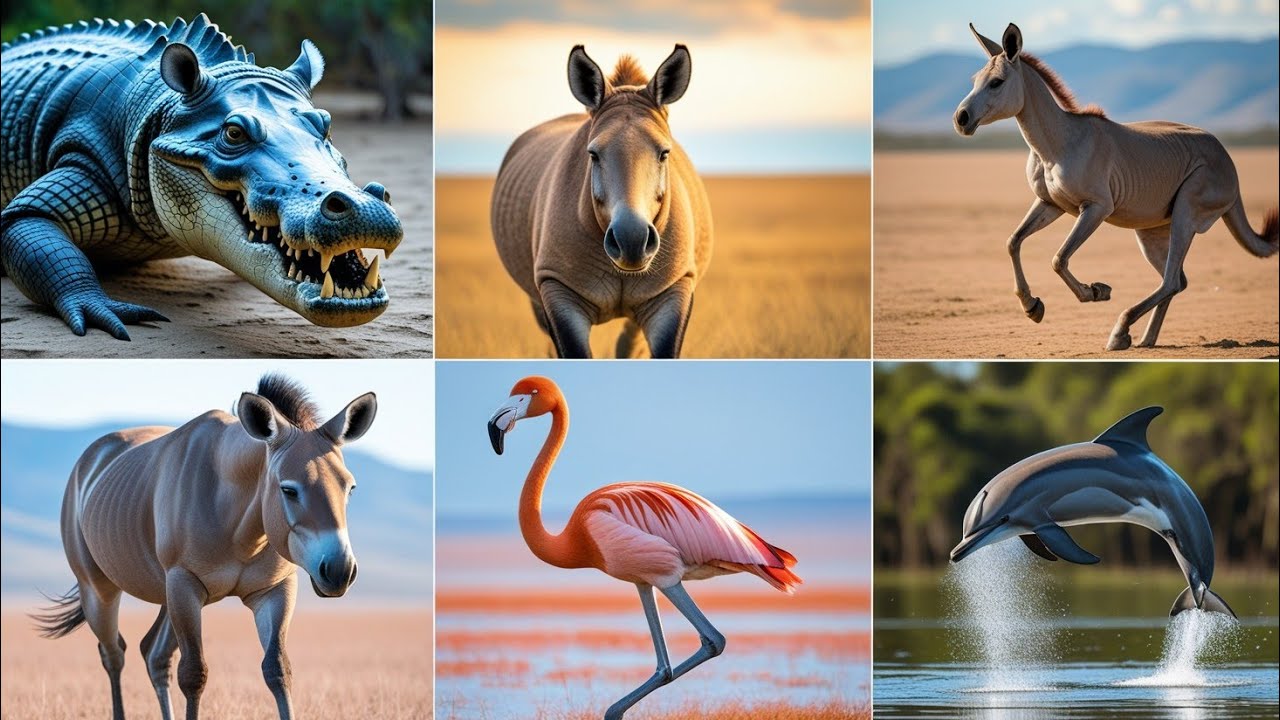 Impressive animal moments: flamingo, dolphin, horse, hippo, rhino ...