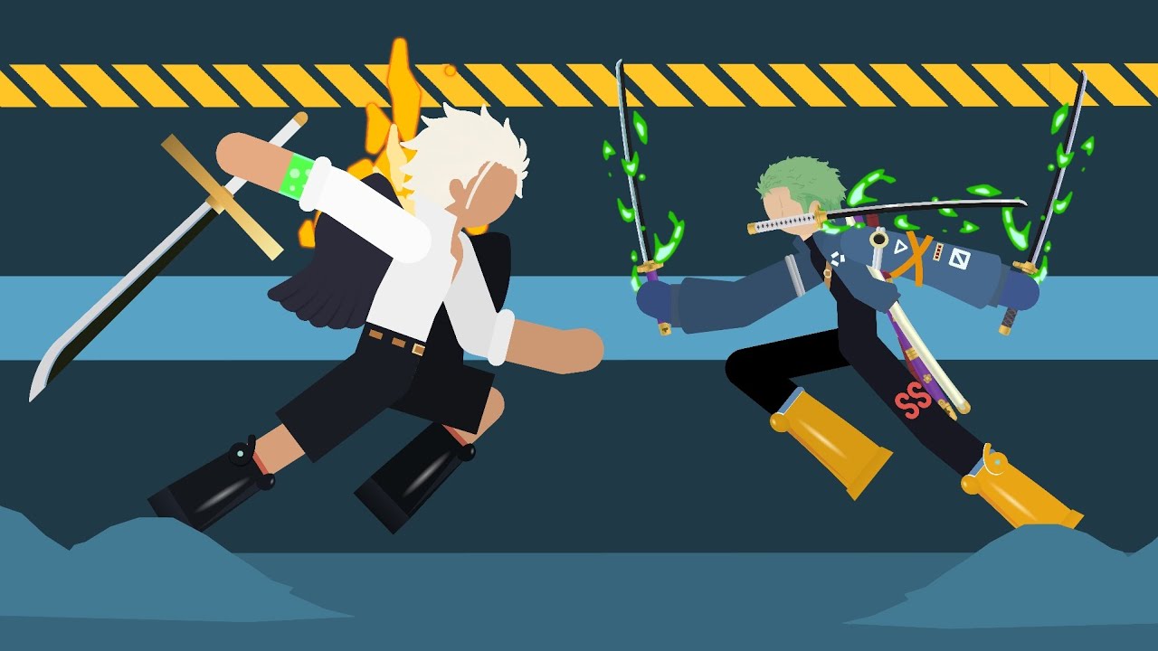 Zoro vs Seraphim Mihawk "S-Hawk" (One Piece) | Stick Nodes - YouTube