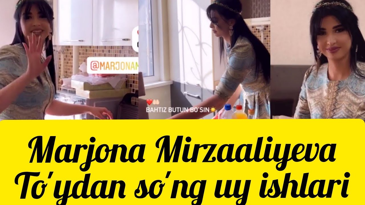 MARJONA MIRZAALIYEVA TO'YDAN SO'NG UYLARI BILAN KO'RINISH BERDI - YouTube