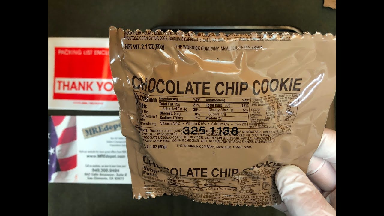 Chocolate Chip Cookie. MRE Military Surplus. (MREdepot) - YouTube