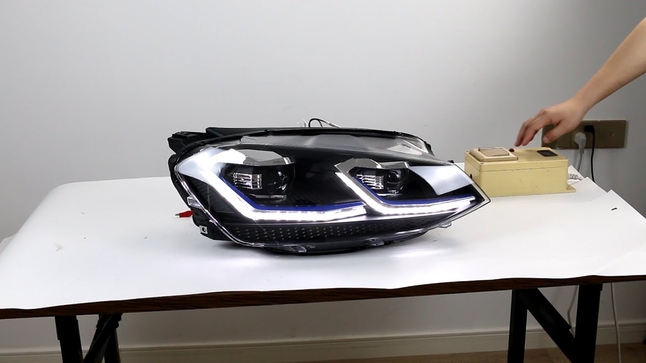 MK7.5 Headlights for VW Golf MK7 Blue Painted - YouTube