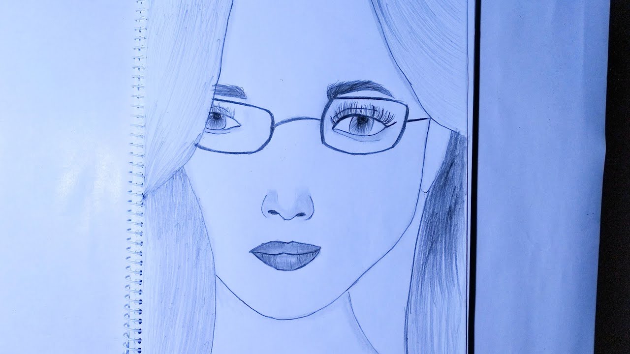 How_to_draw_a_Girl_with_Glasses_step_by_step__Pencil_sketch(1080p ...