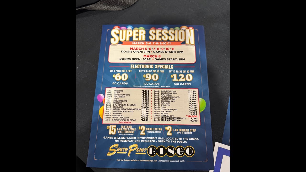 3/6/25 South Point Bingo Super Session - YouTube