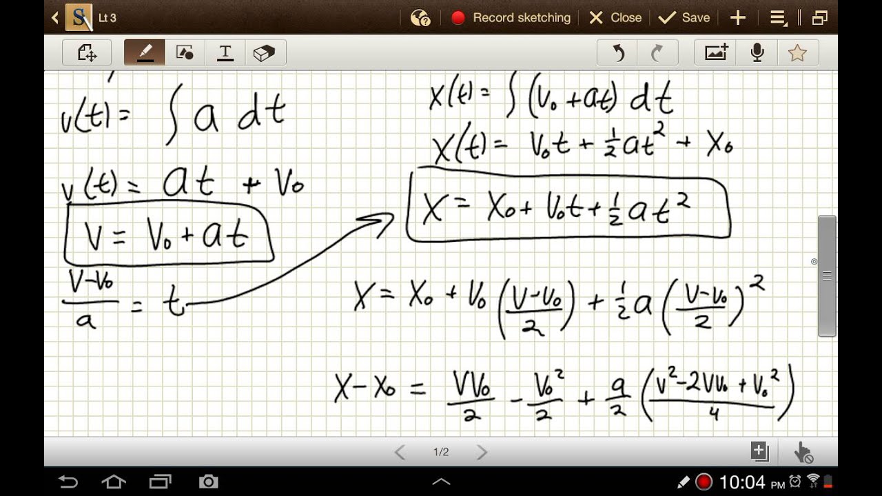 Kinematics Equations with Calculus YouTube