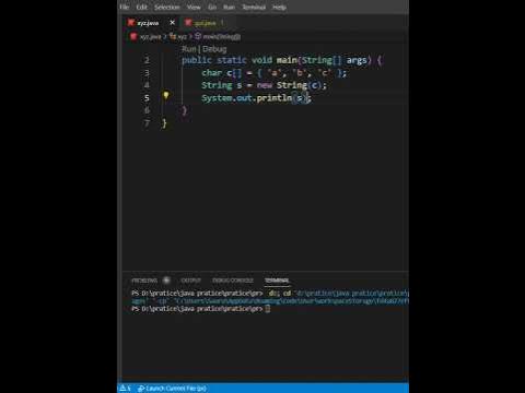 converting character array into string #programming #java #shorts - YouTube
