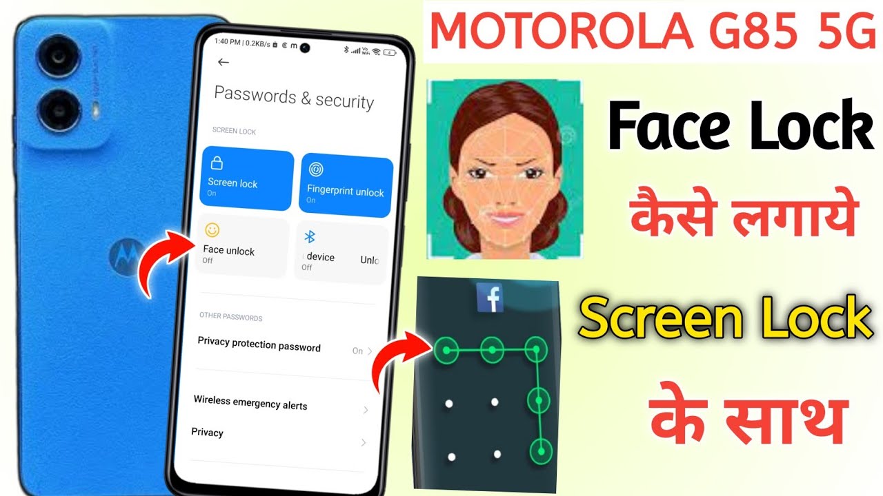 How to set face lock in Moto g85 5g | Moto g85 face lock setting | Moto ...