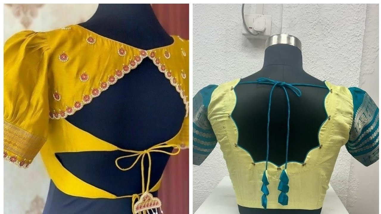 silksaree blouse simple design backneck 2024 &fuga sleevedijain ...