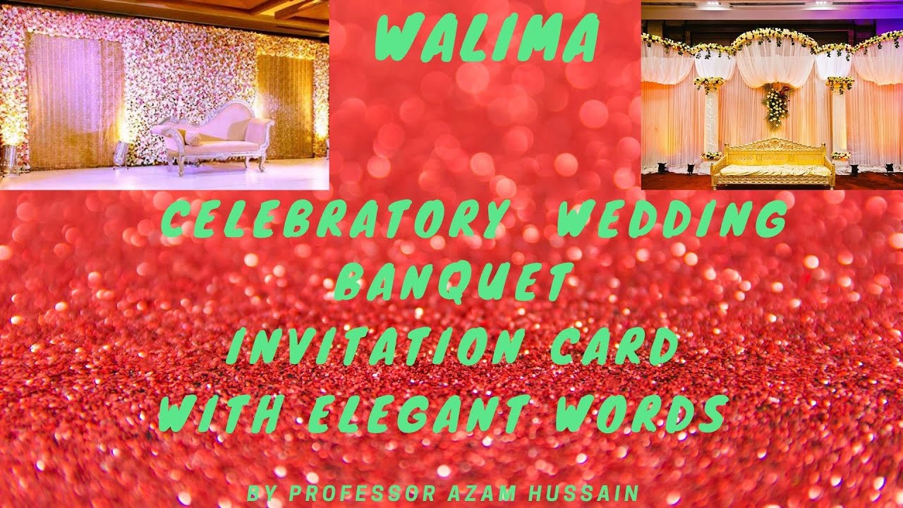 WALIMA (CELEBRATORY WEDDING BANQUET) WEDDING CARD WITH ELEGANT WORDS ...