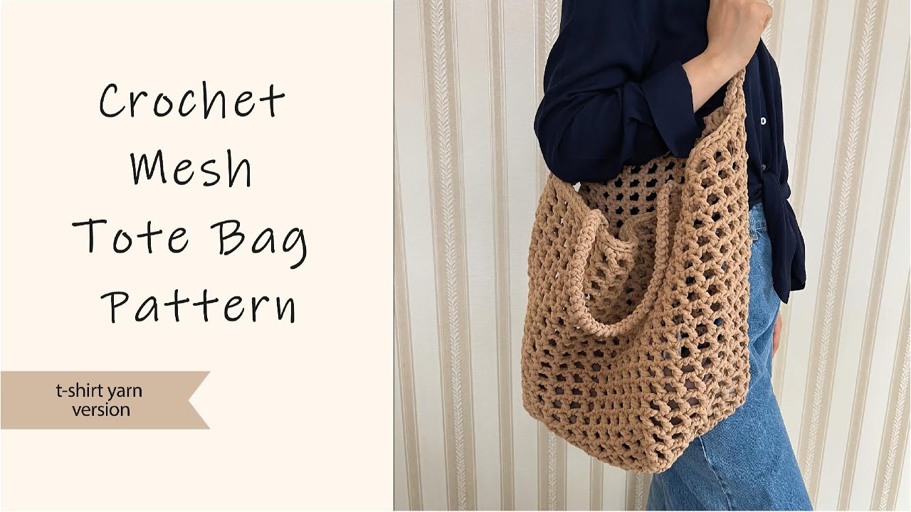 Crochet Mesh Tote Bag | Easy Market & Beach Bag Tutorial - YouTube