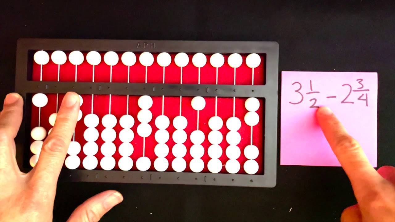 Cranmer Abacus Subtraction with Fractions - YouTube