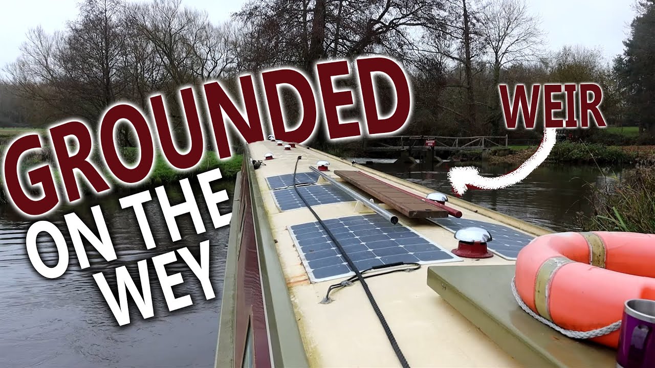 8 - We Grounded Our 70 Foot Narrowboat On The River Wey - YouTube