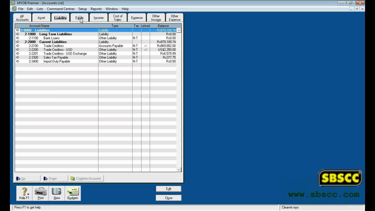 MYOB Training Video 001 - Accounts List - YouTube