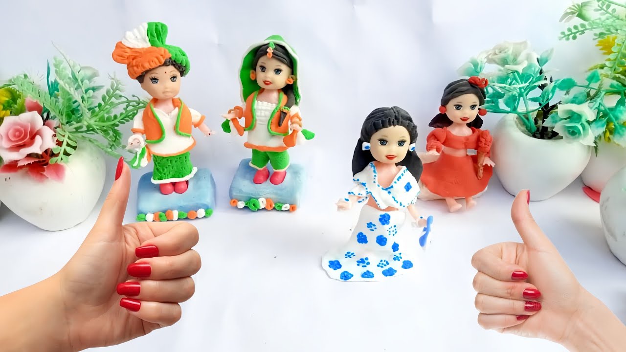 How To Doll Dress with Clay | Doll Besmeared With Clay | How To Make ...