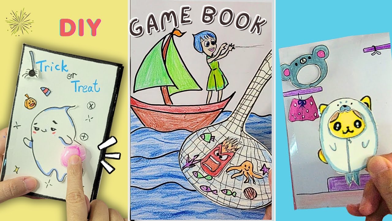 ️Paper DIY ️Collection of 4 Game Book Paper Crafts Compilation # ...