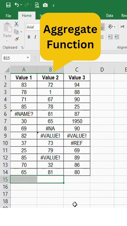 Aggregate Function How To Sum Values With Errors Excel Tips And Tricks Shorts Excel
