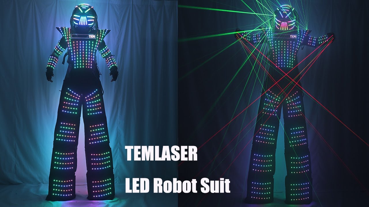 Pixels LED Robot Suit Costume Clothes Full Color Smart Chest Display ...